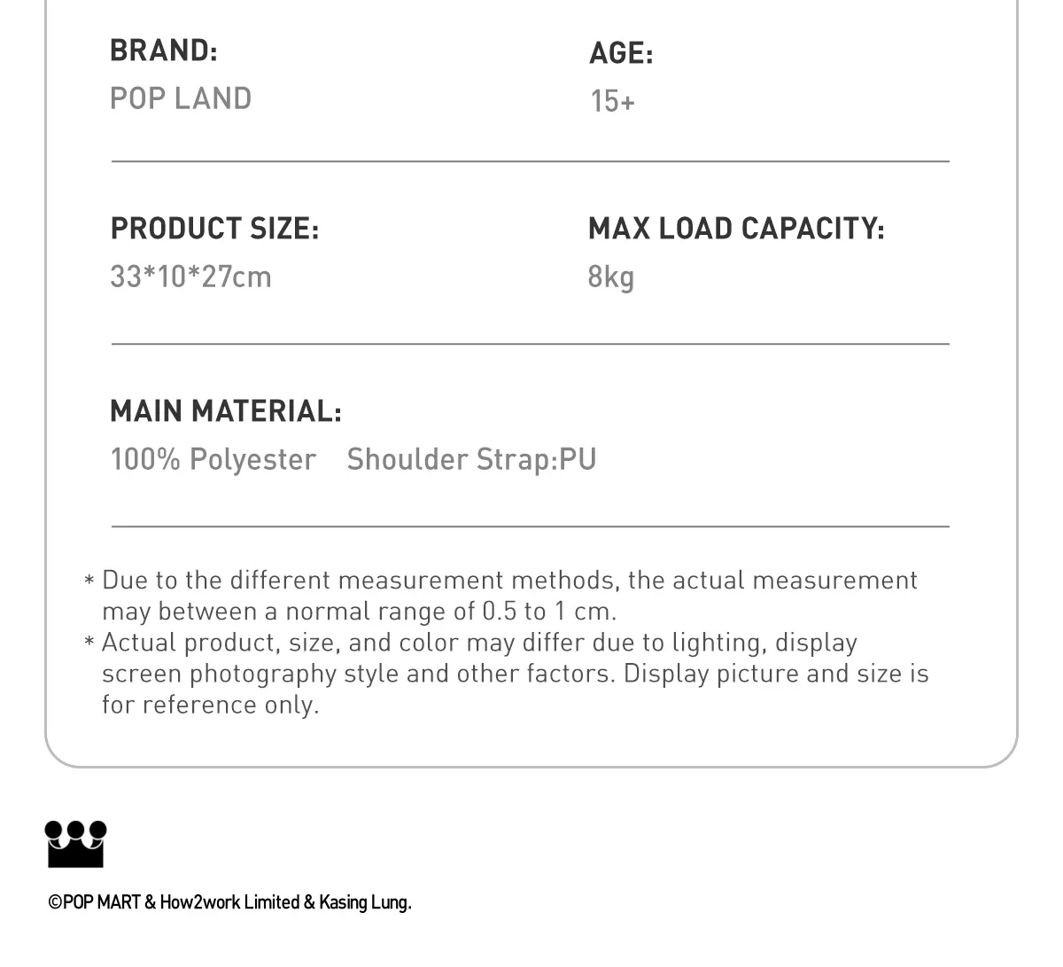 Classic Bag Series- LABUBU Big Head Backpack - POP MART (Hong Kong, China)