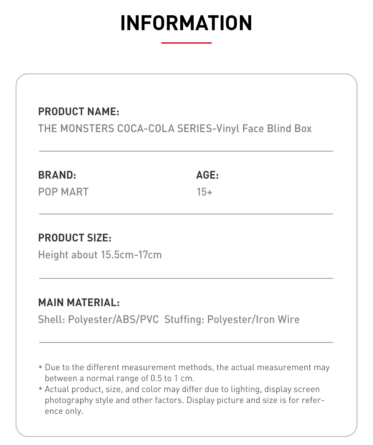 THE MONSTERS COCA-COLA SERIES-Vinyl Face Blind Box - POP MART (Hong ...